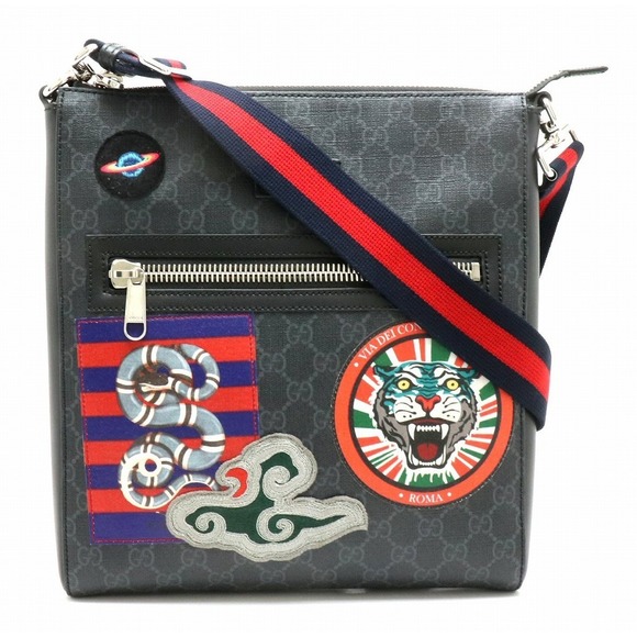 Gucci | Bags | Gucci Gg Supreme Courier Messenger Bag Snake Tiger Black ...